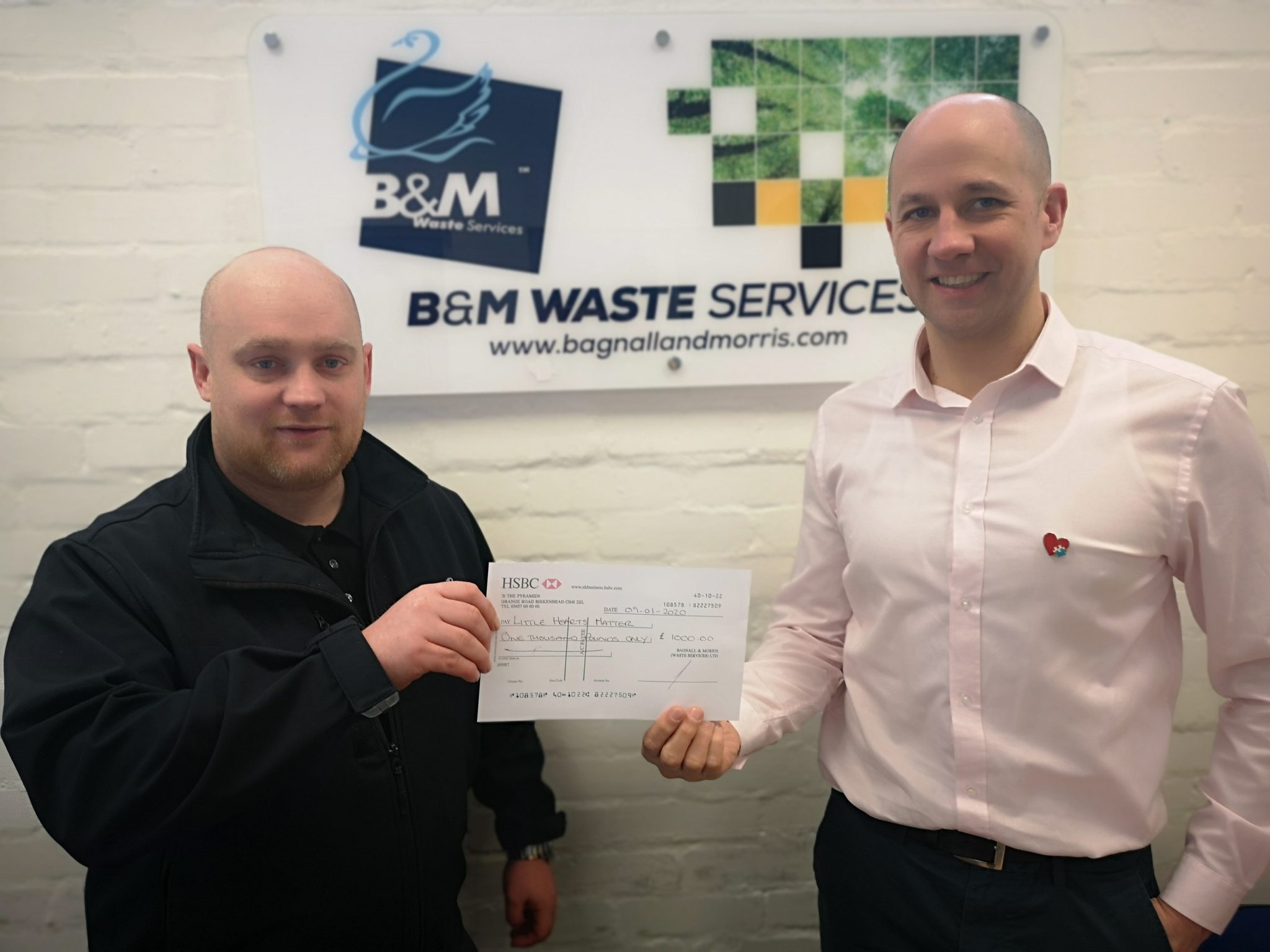 B&M Waste Services support charity - Little Hearts Matter